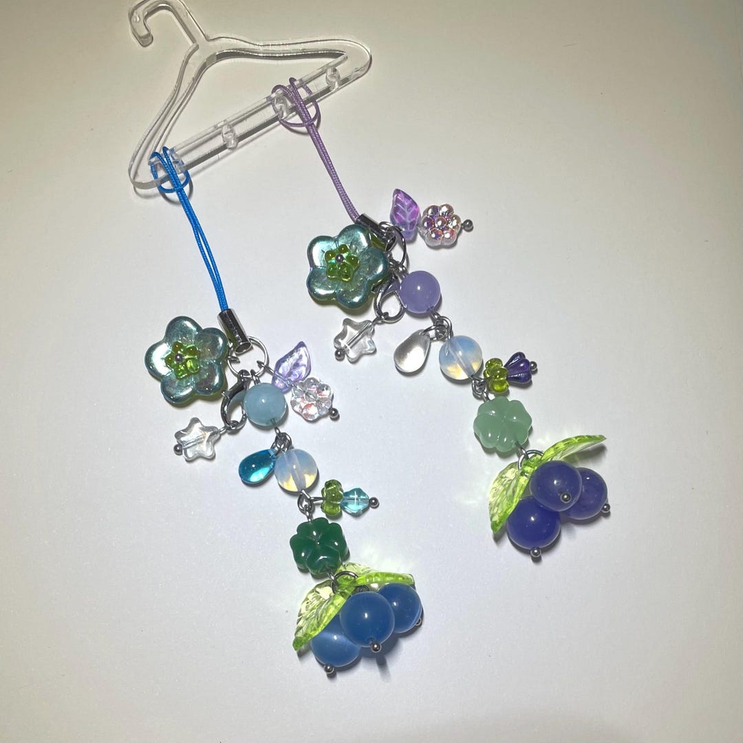 Blueberry Phone Charm / Bag Charm / Keychain - Etsy