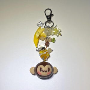 Blushing Monkey & Banana Handmade Keychain / Bag Charm - Etsy
