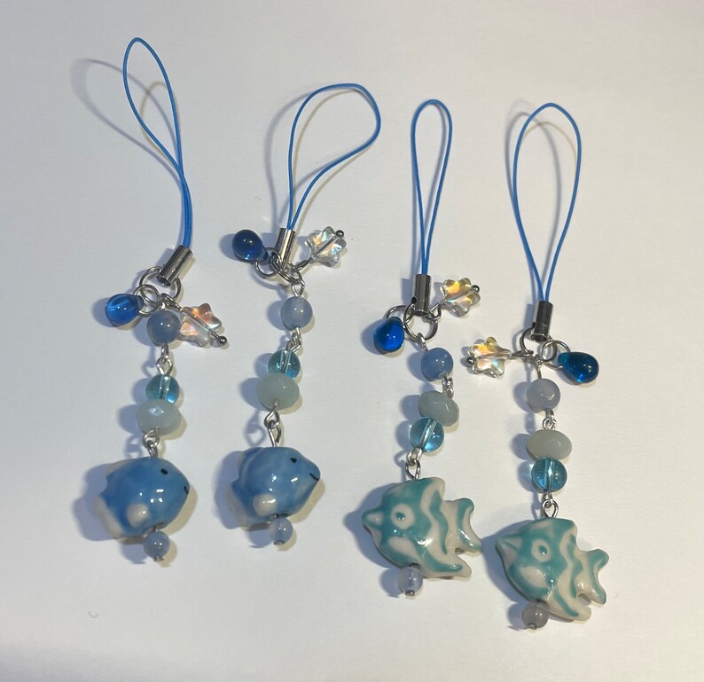 Ceramic Fish Phone Charm / Bag Charm / Keychain - Etsy