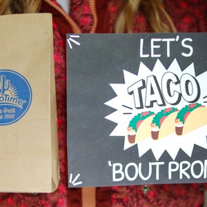 Promposal Ask Idea Printable "let's Taco 'bout Prom" INSTANT DOWNLOAD ...