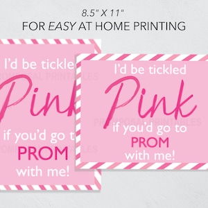 Prom Promposal Idea "i'd Be Tickled Pink If You'd Go to Prom With Me ...