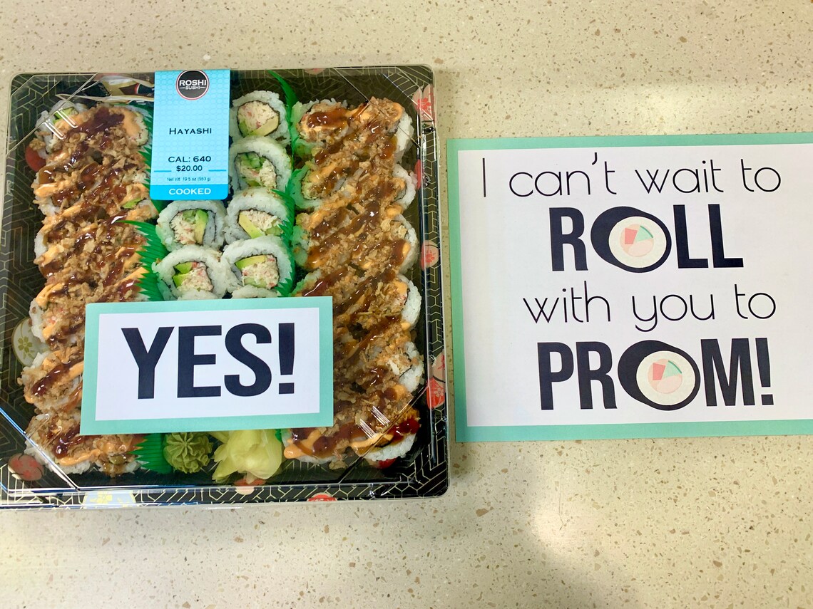 Sushi Promposal Answer Idea Printable "i Can't Wait to Roll With You to ...