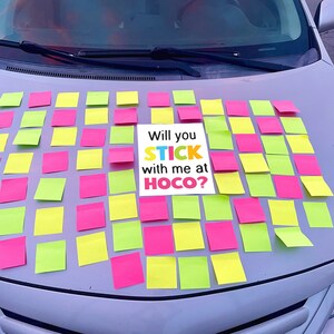 Homecoming Sticky Note Promposal Ideas "will You Stick With Me at Hoco ...
