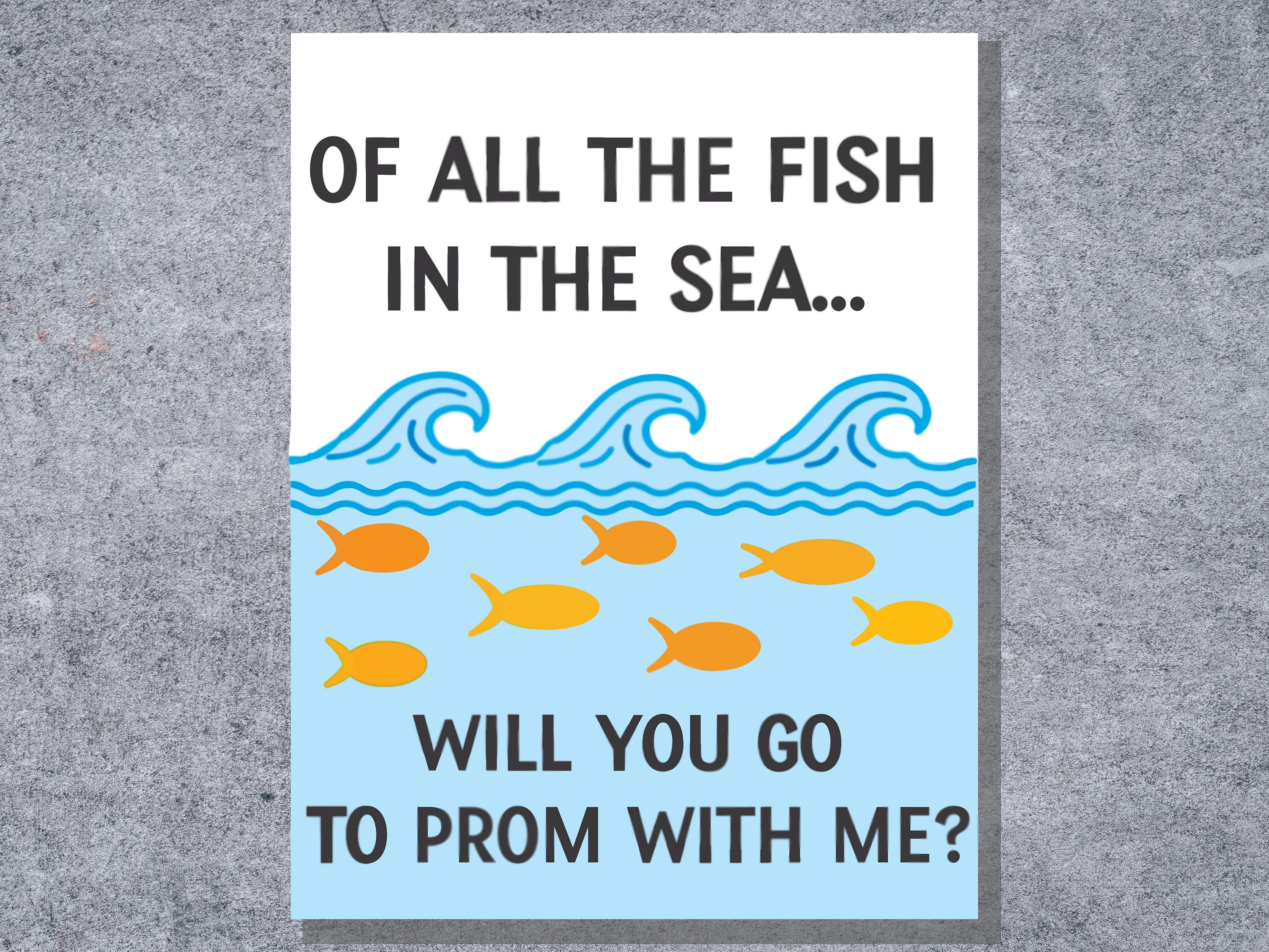 Prom Promposal Idea Poster of All the Fish in the Sea - Etsy