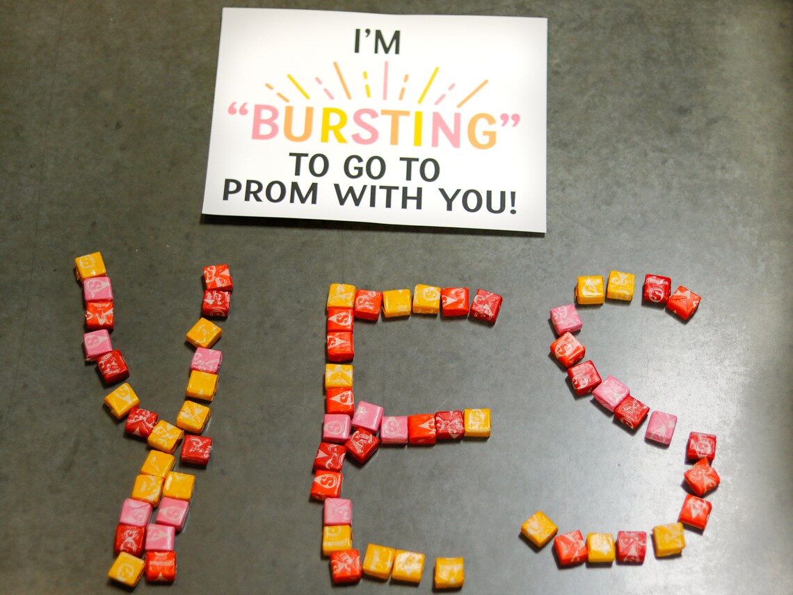 Prom Answer Promposal Idea i'm Bursting to Go to - Etsy
