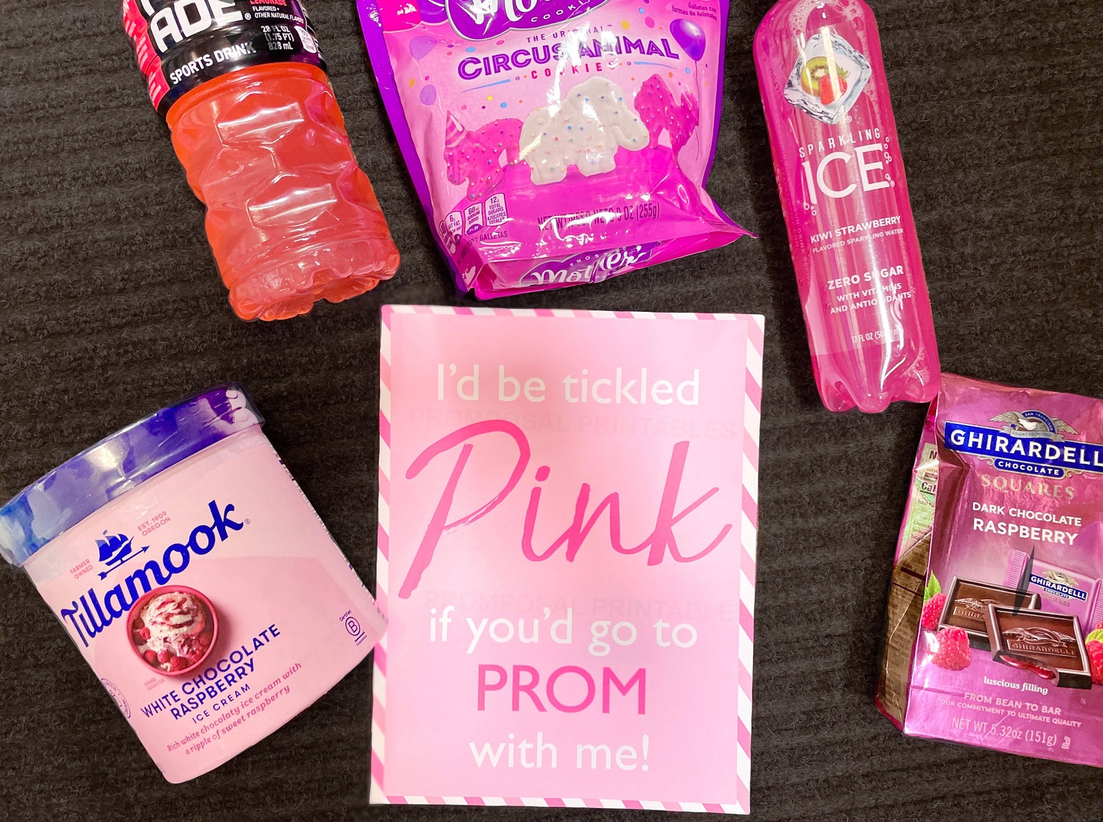 Prom Promposal Idea "i'd Be Tickled Pink If You'd Go to Prom With Me ...
