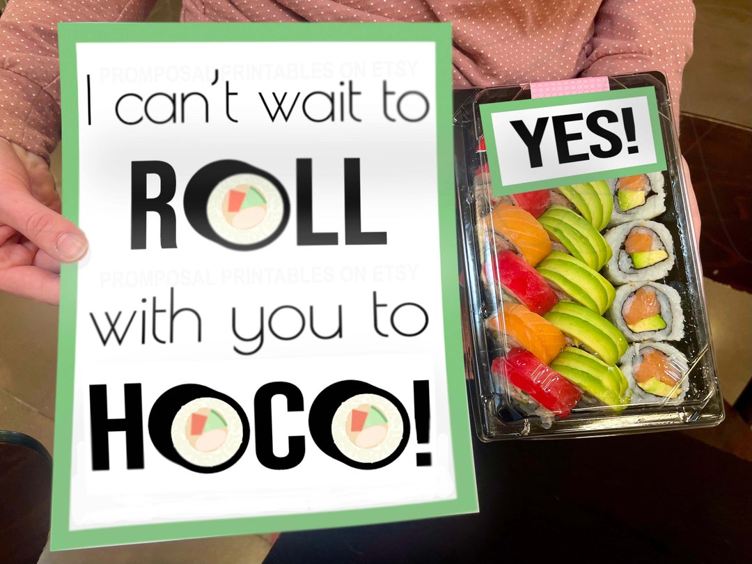 Sushi Homecoming Proposal Answer Idea Printable "i Can't Wait to Roll ...