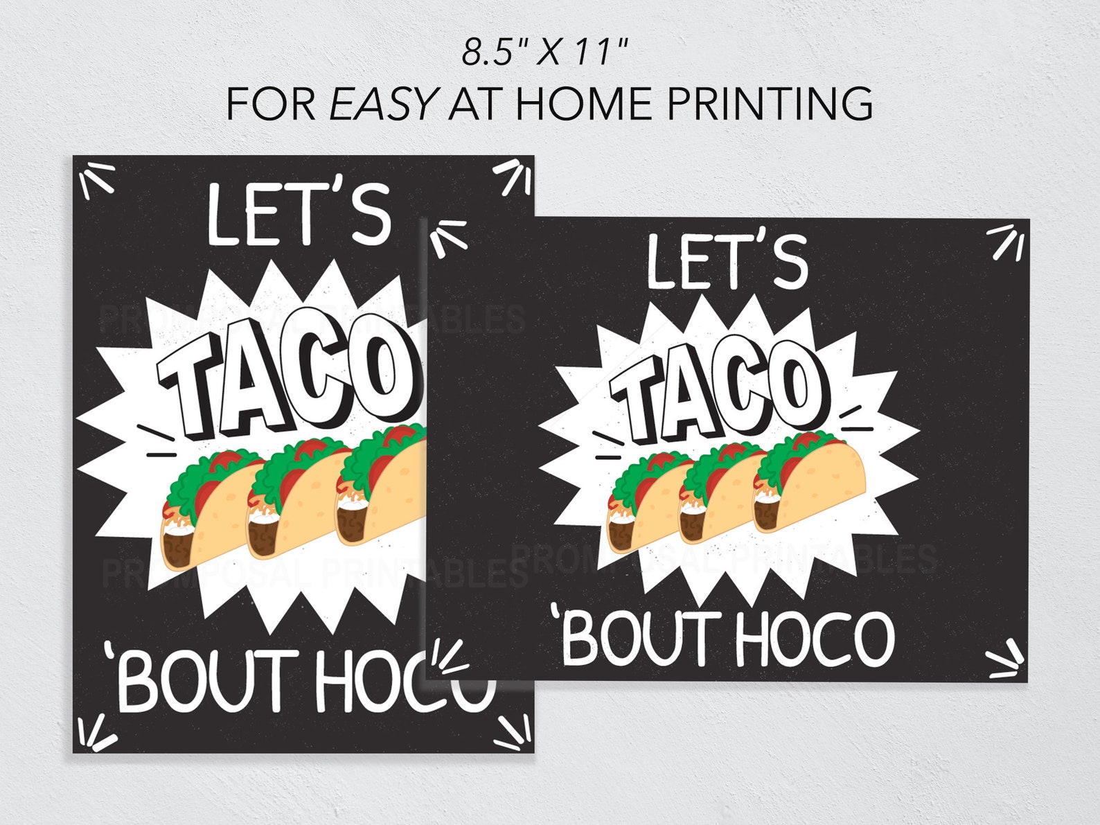 Homecoming Proposal Idea Printable let's Taco - Etsy