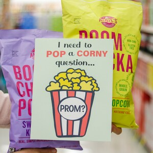 Prom Ask Printable "i Need to Pop a Corny Question, Prom?" INSTANT ...