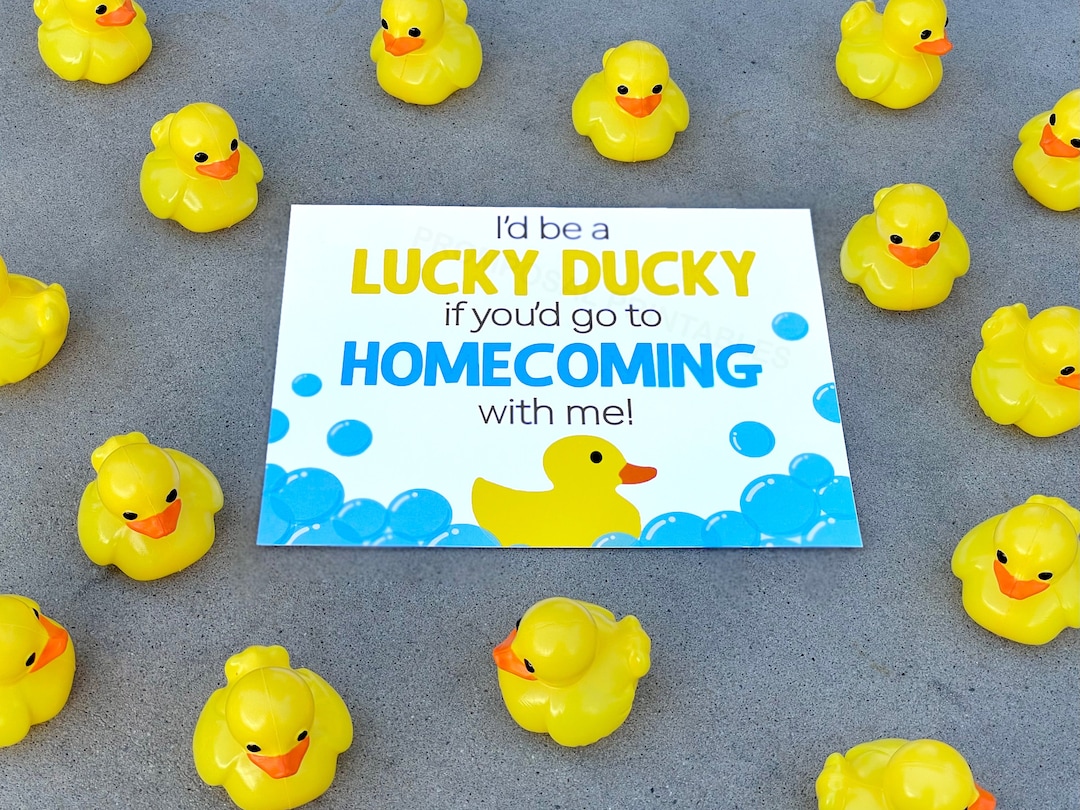 Homecoming Promposal Ask Idea Printable "i'd Be a Lucky Ducky If You'd ...