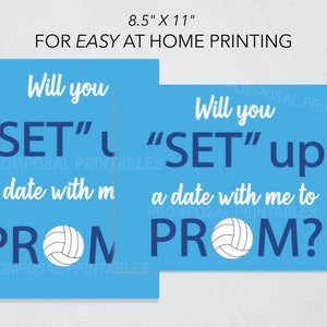 Volleyball Promposal Ask Idea Printable "will You Set up a Date With Me ...