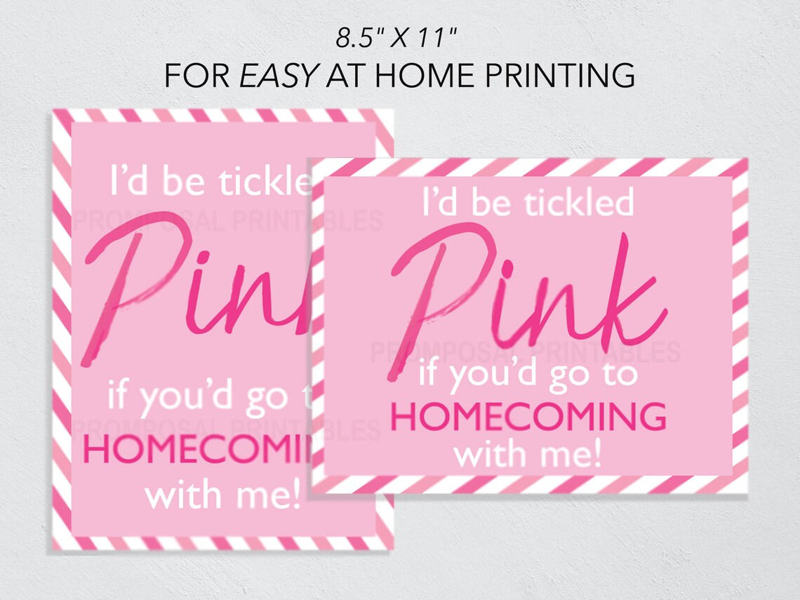 Homecoming Promposal Idea i'd Be Tickled Pink If - Etsy