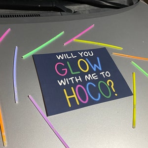 Homecoming Proposal Idea "will You GLOW With Me to Hoco?" INSTANT ...