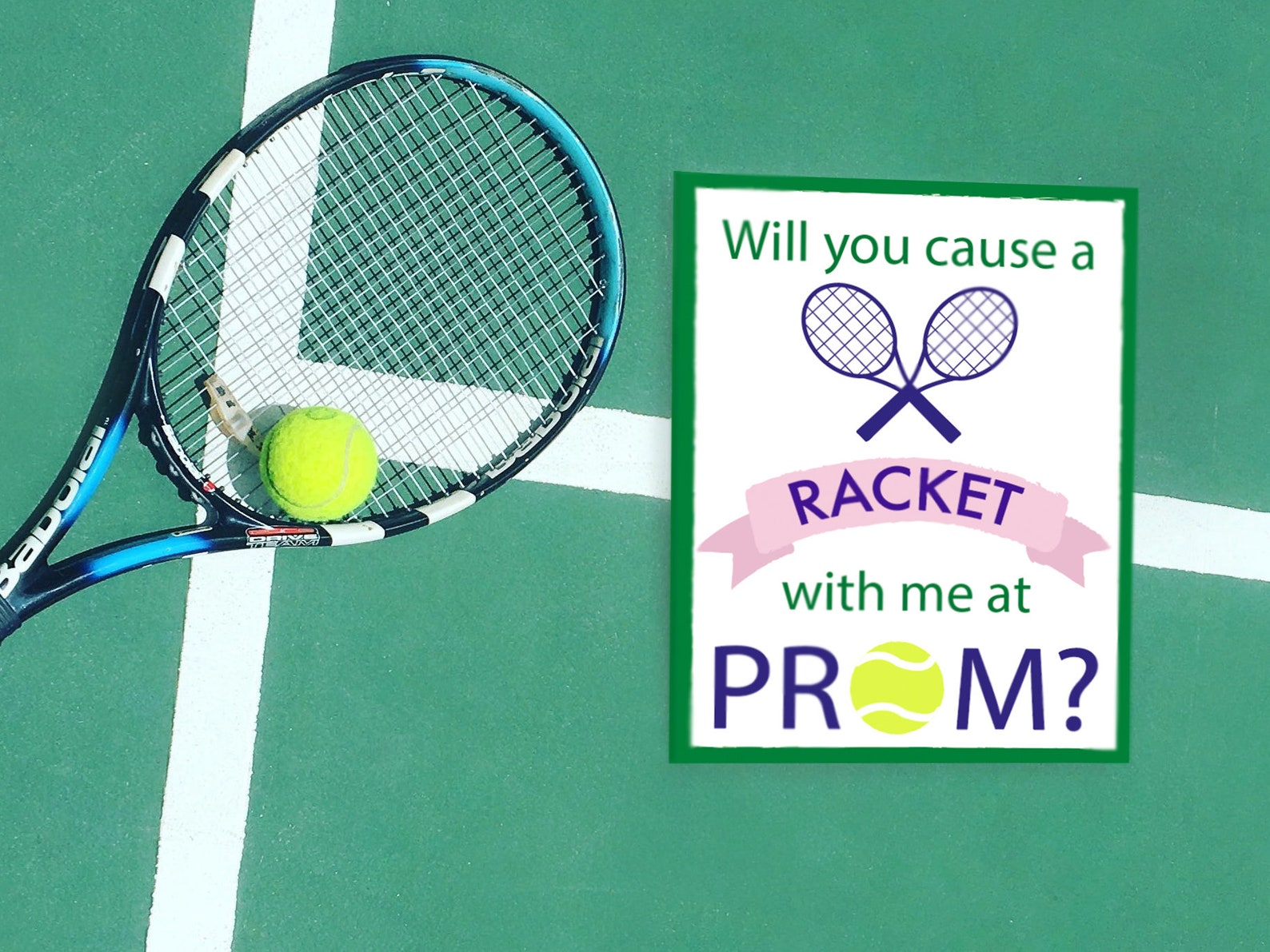 Tennis Promposal Idea Printable "will You Cause a Racket With Me at ...