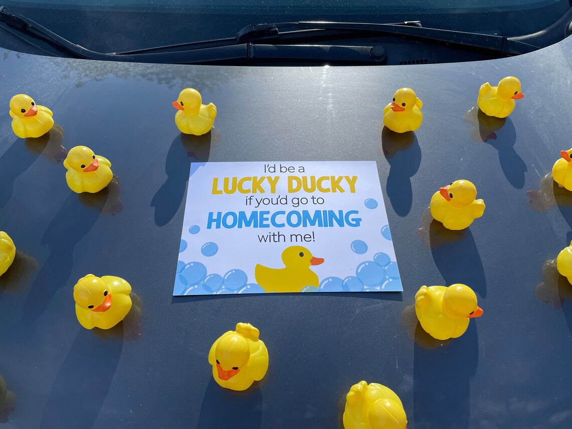 Homecoming Promposal Ask Idea Printable "i'd Be a Lucky Ducky If You'd ...