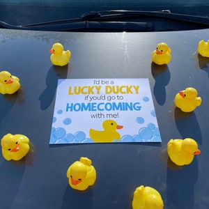 Homecoming Promposal Ask Idea Printable "i'd Be a Lucky Ducky If You'd ...