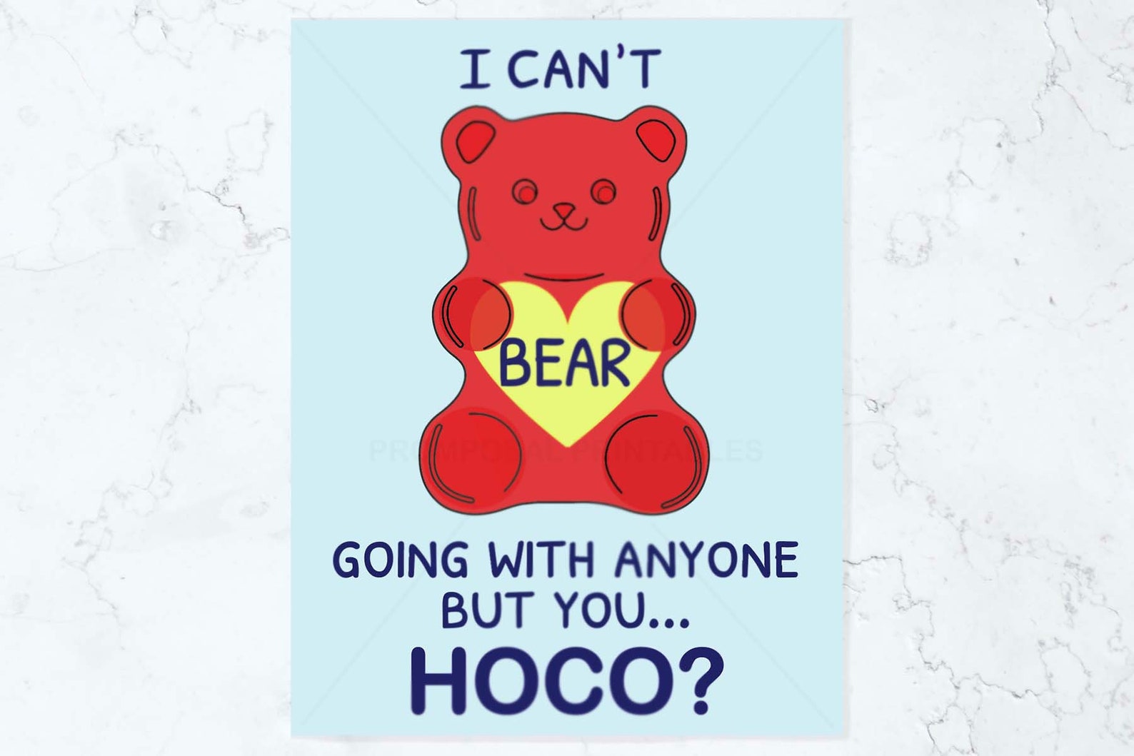 Homecoming Proposal Idea Printable "i Can't Bear Going With Anyone but ...