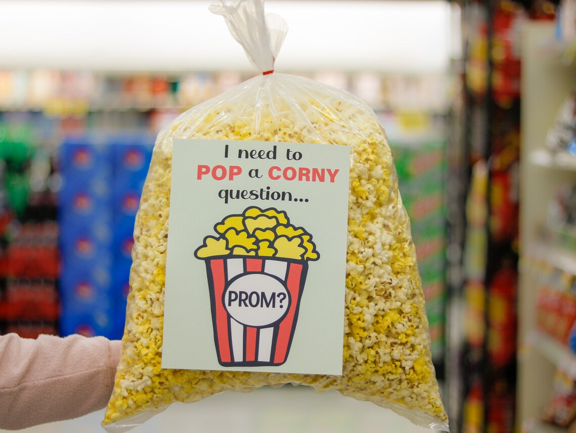 Prom Ask Printable "i Need to Pop a Corny Question, Prom?" INSTANT ...
