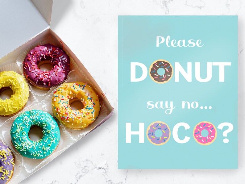Homecoming Donut Promposal Ask Printable "please Donut Say No... Hoco ...