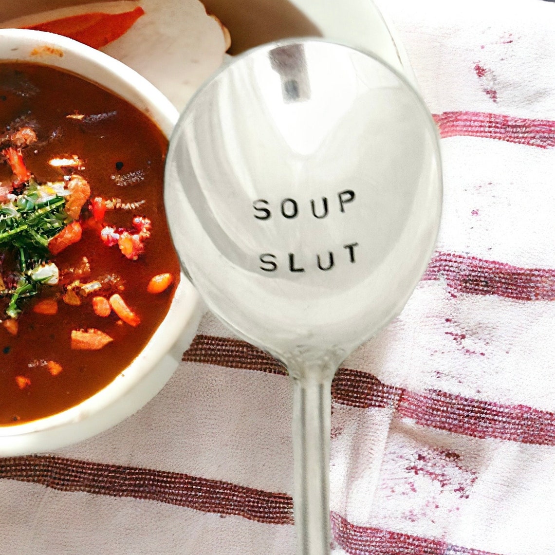 Soup Slut Spoon, Slut for Soup Stamped Spoon, Soup Lover Gift, Gift for ...