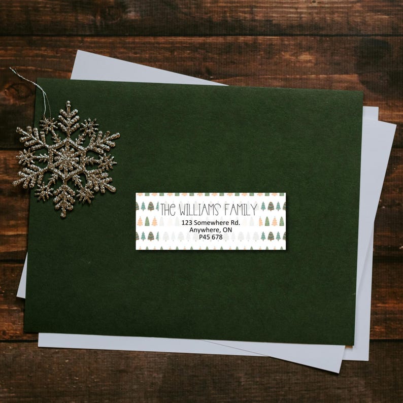 Pretty Christmas Card Address Labels Holiday Return Address Labels ...