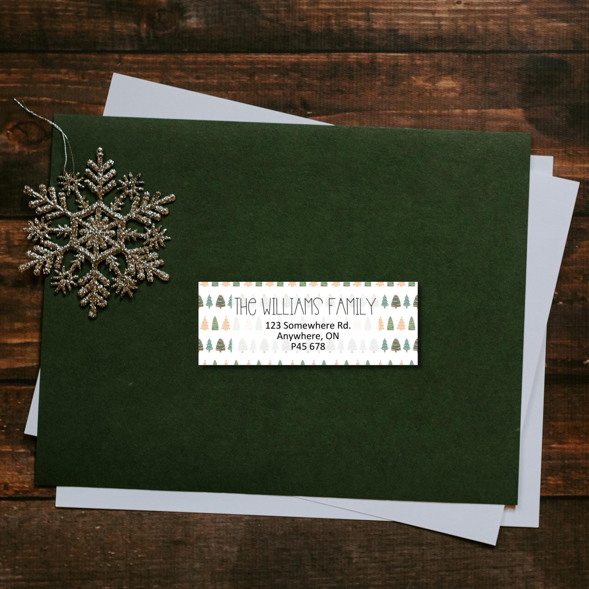 Pretty Christmas Card Address Labels Holiday Return Address Labels ...