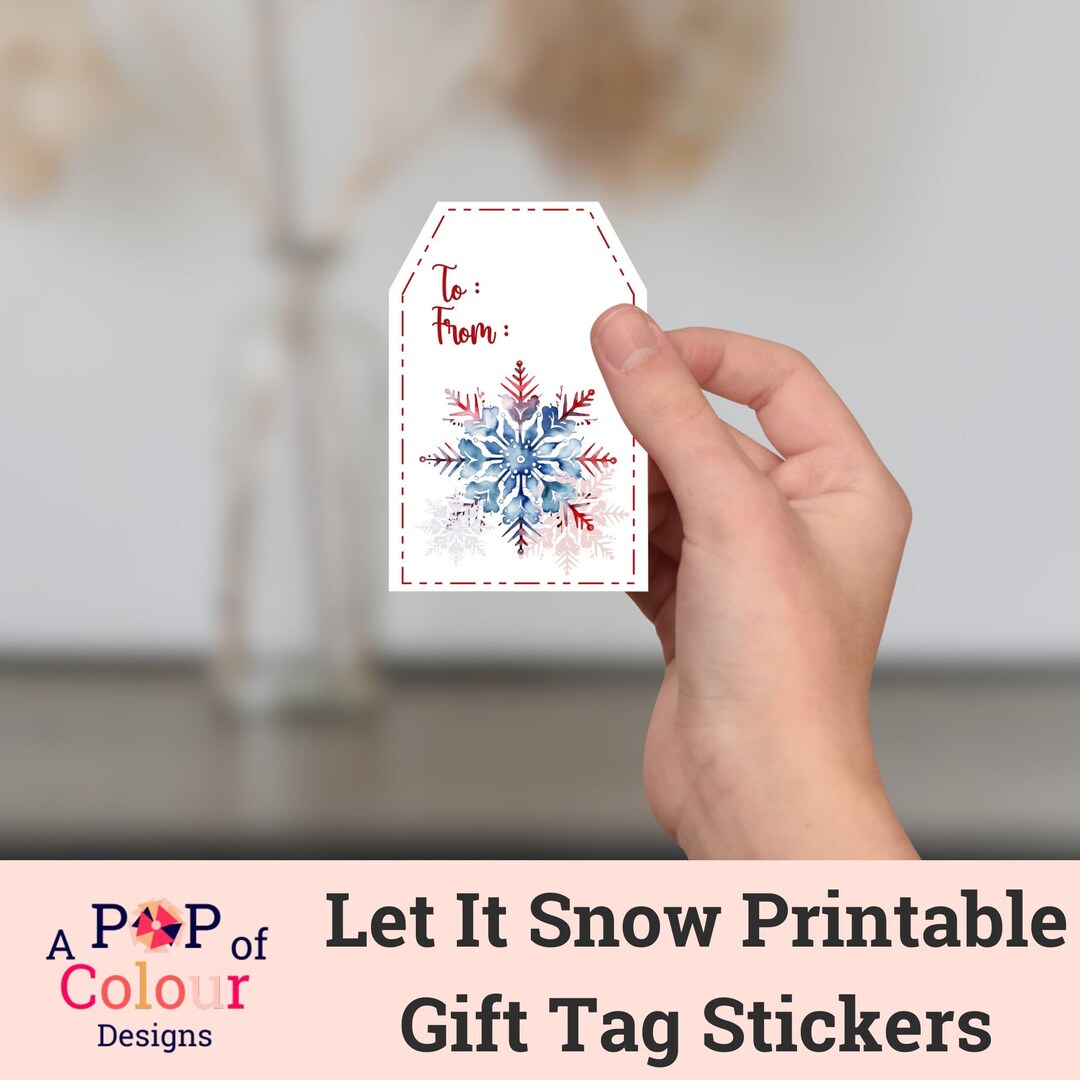 Let It Snow Printable Gift Tags Stickers - Etsy
