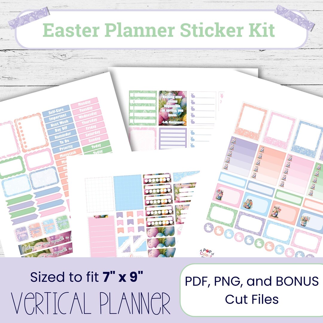 Easter Planner Sticker Kit I Printable Stickers | 4-page Planner ...