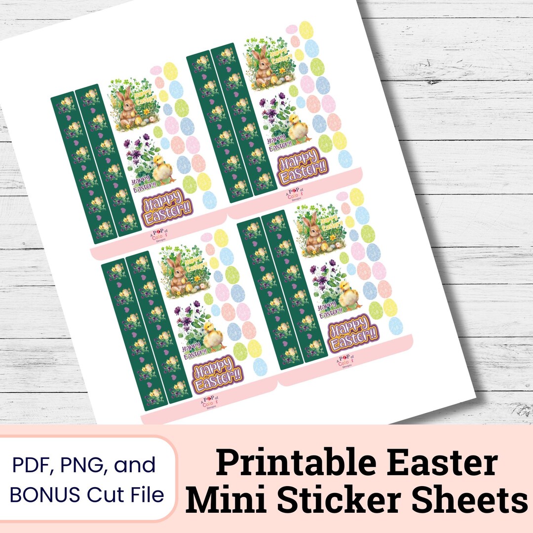 Printable Easter Mini Sticker Sheets I Easter Gift for Kids I Easter ...