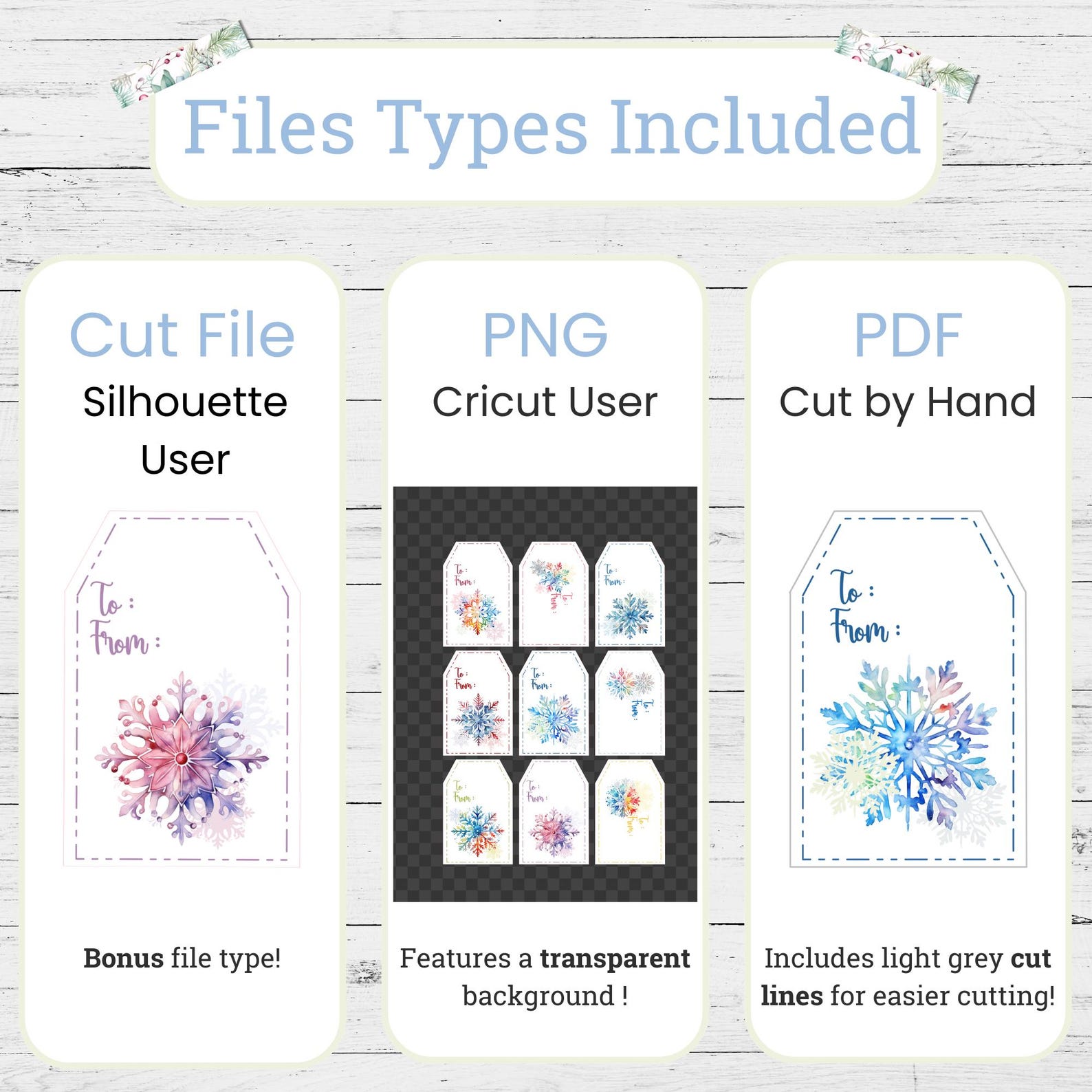 Printable Gift Tags Stickers I "let It Snow" Gift Stickers | Cute ...