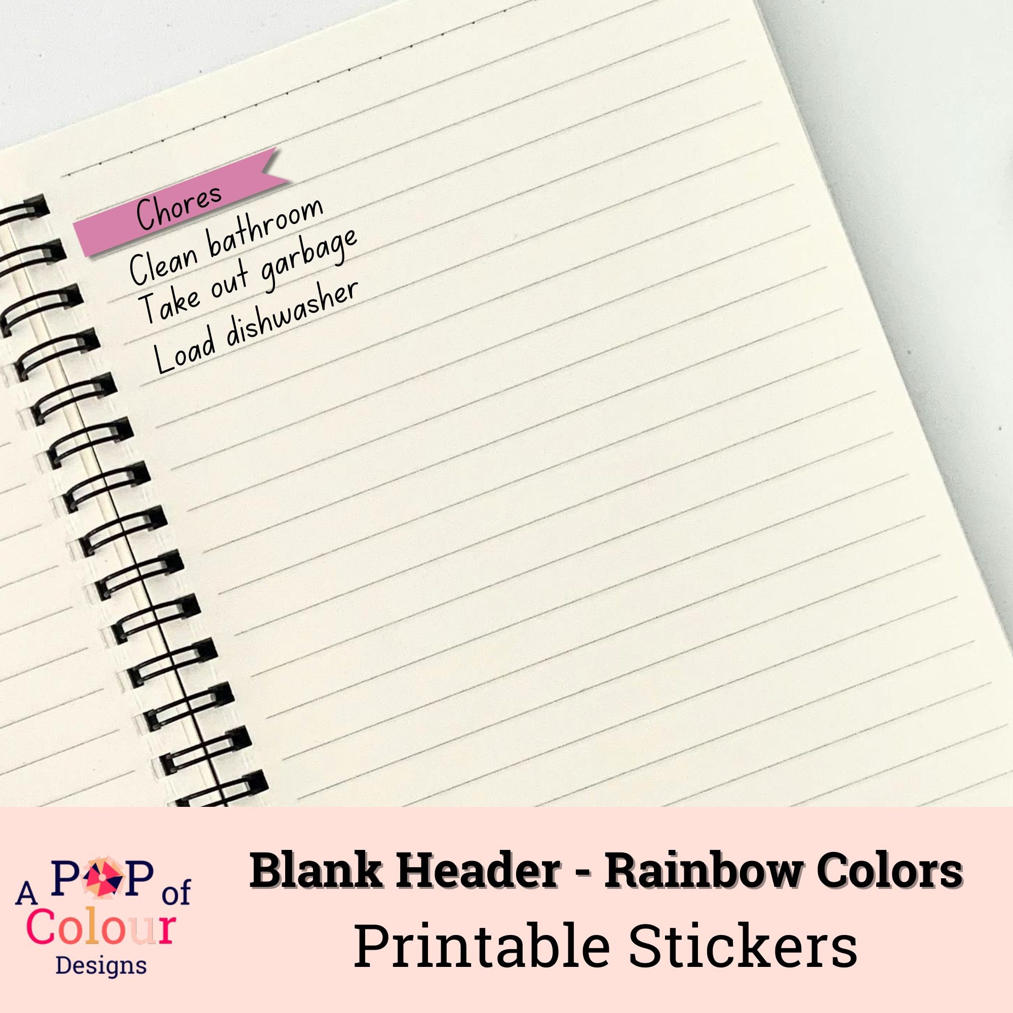 BLANK Header Stickers Printable Planner Stickers - Etsy