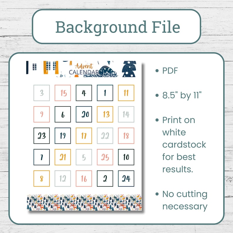Nordic Style Woodland Advent Calendar 2025 – Printable Cute Animal ...