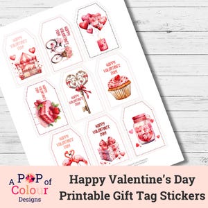 Happy Valentine's Day Tags | Printable Gift Tags | Valentines Printable ...