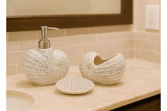 Sea Shell Soap Dispenser Indecor Home Soap Dispenser, Beach Inspired ...