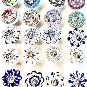 Select Any Cabinet Ceramic Knobs |mandala Colorful Designs | Drawer Cupboard Dresser Wardrobe ...