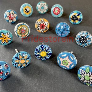Assorted Cabinet Ceramic Knobs | Colorful Knobs | Drawer Closet Dresser ...