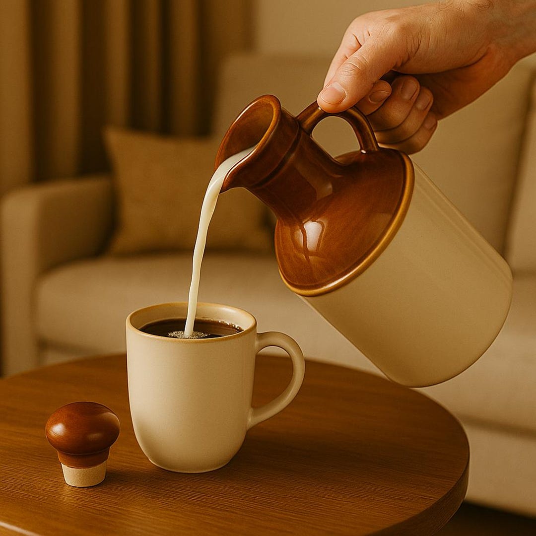 Rustic Brown and White Ceramic Jug With Lid – Handmade 1 Liter Pottery ...