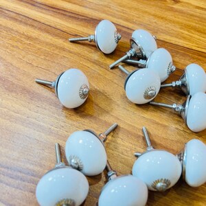 WHITE Knobs DIY Do-it-yourself Cabinet Ceramic Knobs | Knobs | Drawer Knobs Closet Dresser ...