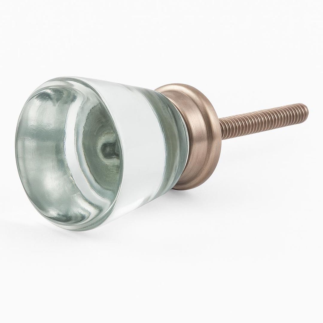 Handmade Clear Glass Drawer 10 Knob With Brushed Nickel Base | Modern ...