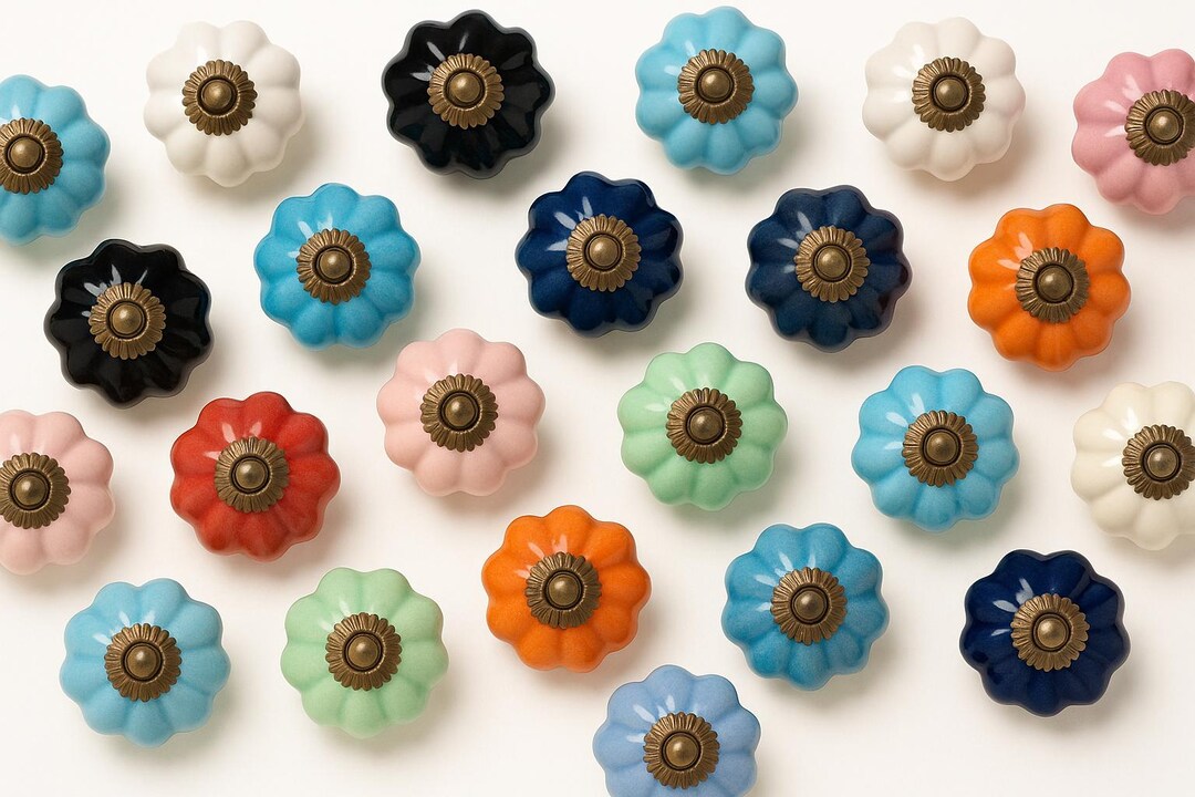 Assorted Premium Flower Handcrafted 25 Ceramic Knobs | Revamp Old ...
