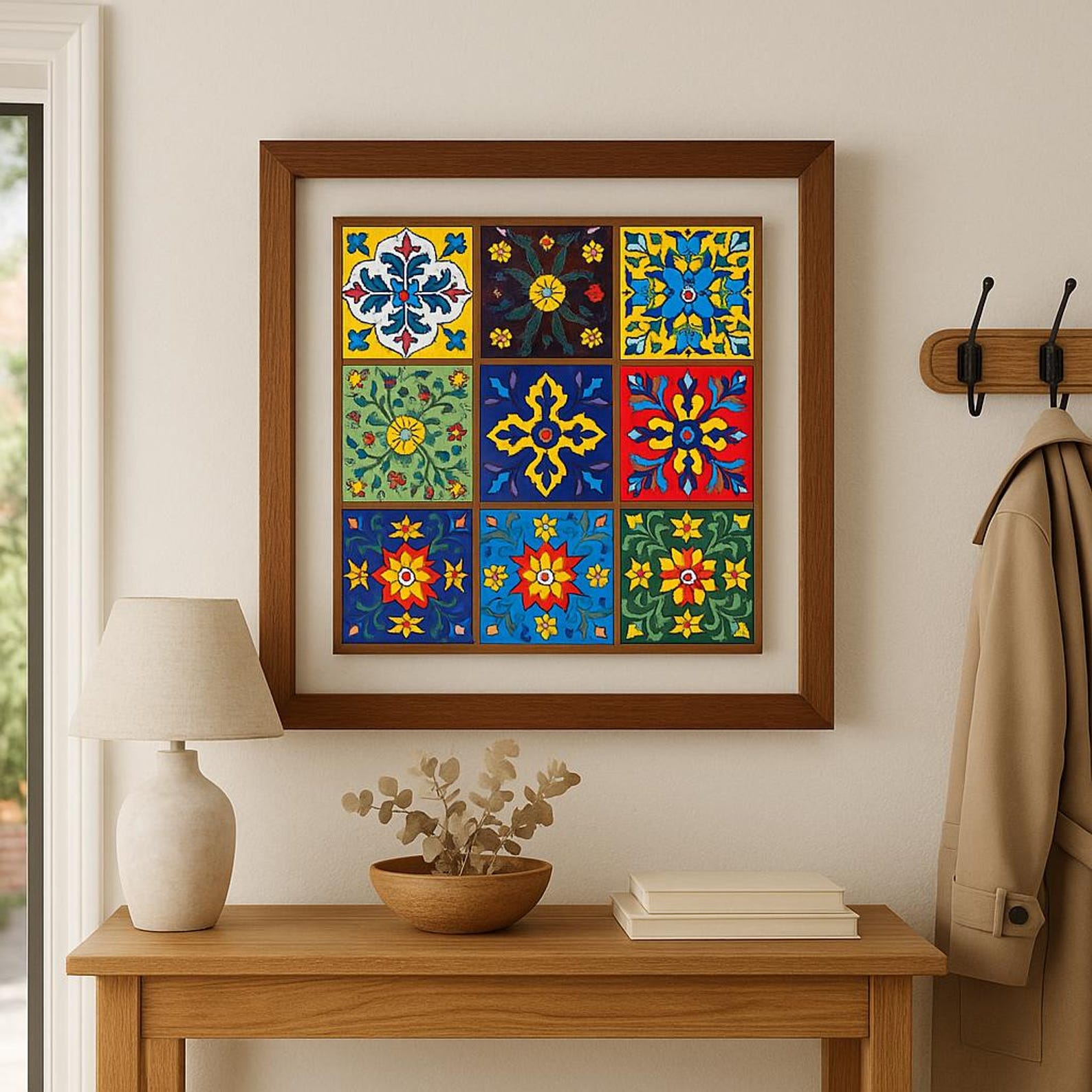Handcrafted Ceramic Tile Wall Art | Tile Wooden Frame | Spanish ...