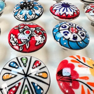 25 PC of Assorted Cabinet Ceramic Knobs | Colorful Knobs | Drawer Closet Dresser Wardrobe ...