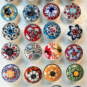 25 PC of Assorted Cabinet Ceramic Knobs Colorful Knobs Drawer Closet Dresser Wardrobe Furniture ...
