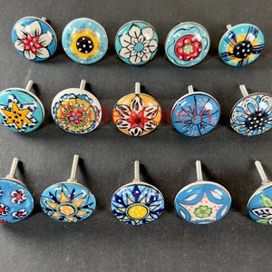 Assorted Cabinet Ceramic Knobs | Colorful Knobs | Drawer Closet Dresser ...