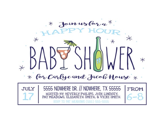 Cocktail Baby Shower Invitations
