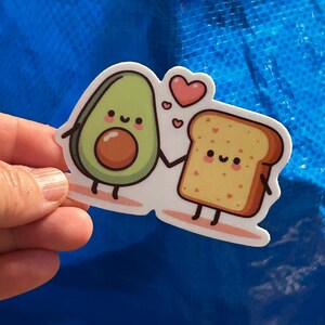 Kawaii Avocado Toast Love Sticker, Avocado Toast Lover Gift, Foodie ...