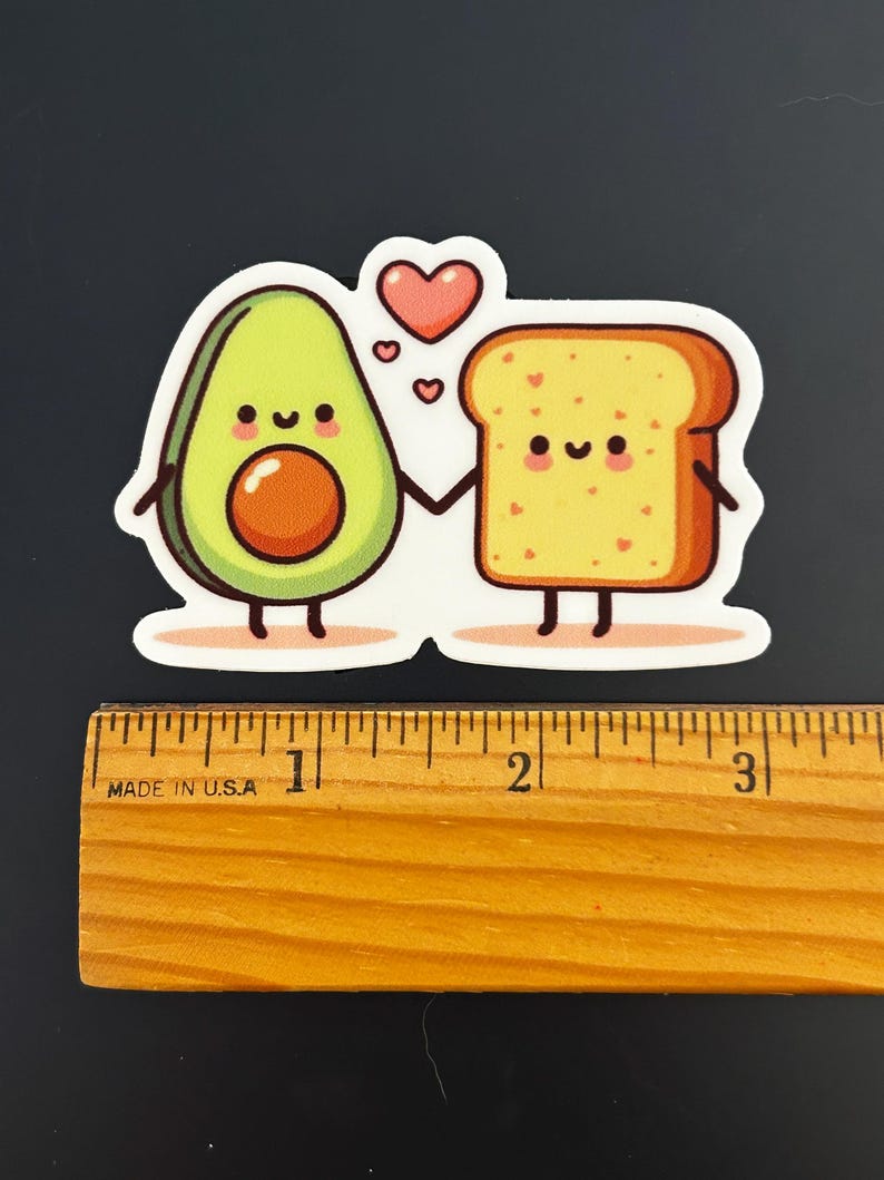 Kawaii Avocado Toast Love Sticker, Avocado Toast Lover Gift, Foodie ...