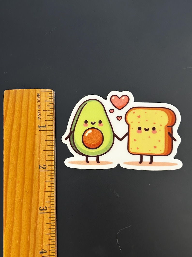 Kawaii Avocado Toast Love Sticker, Avocado Toast Lover Gift, Foodie ...