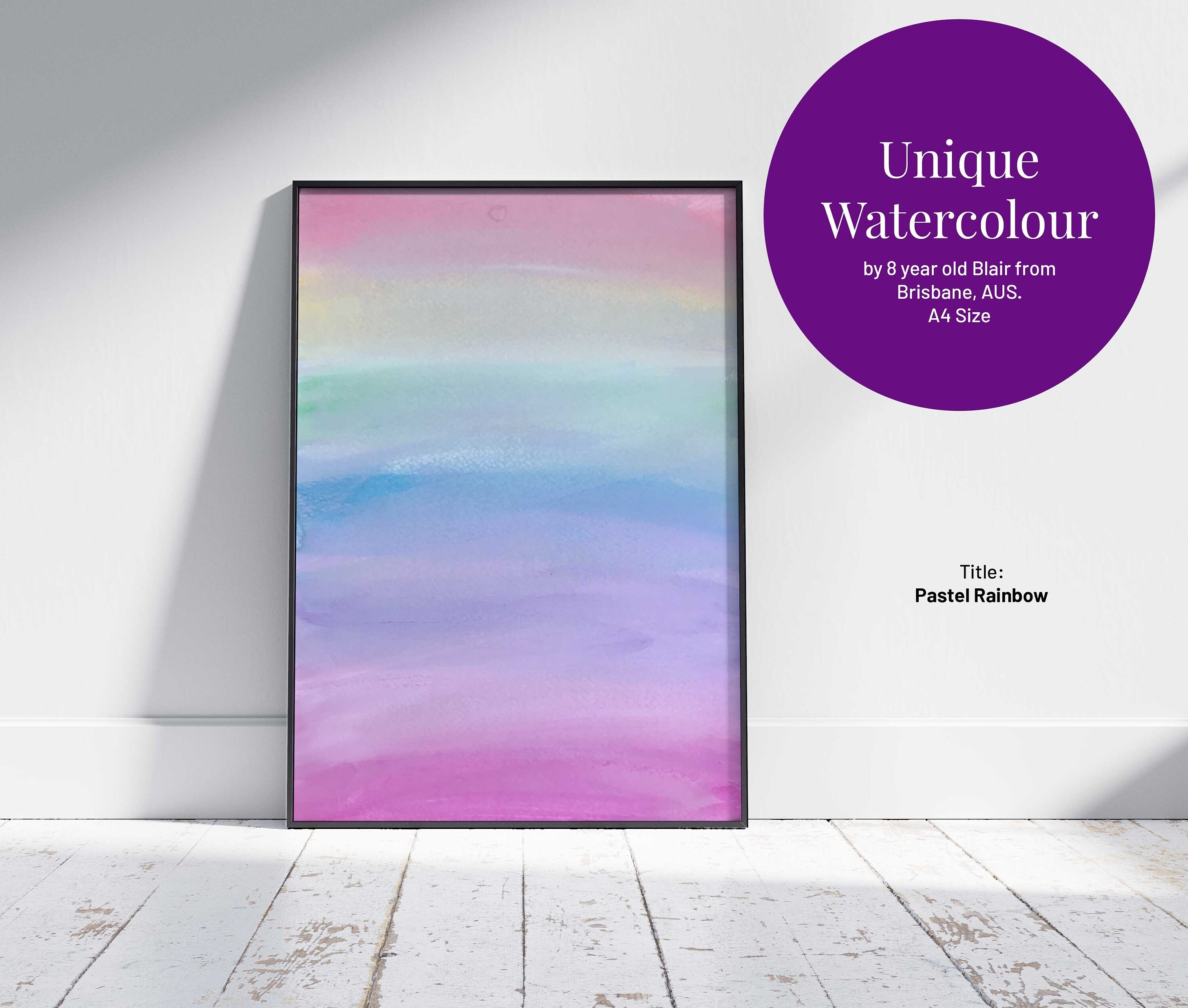 Pastel Rainbow A4 Watercolour - Etsy