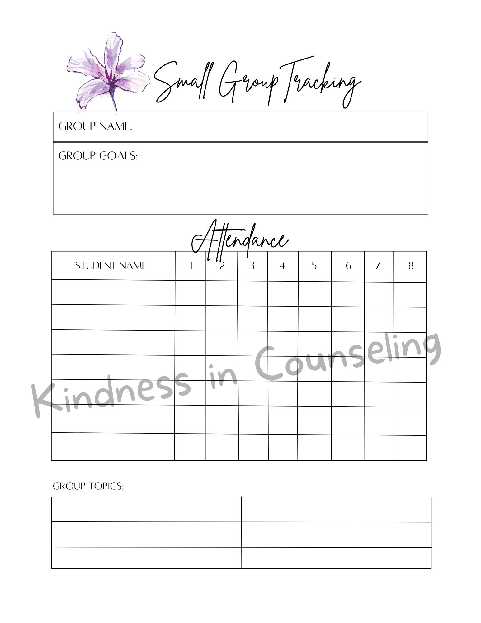 School Counselor Documentation Pack - Etsy